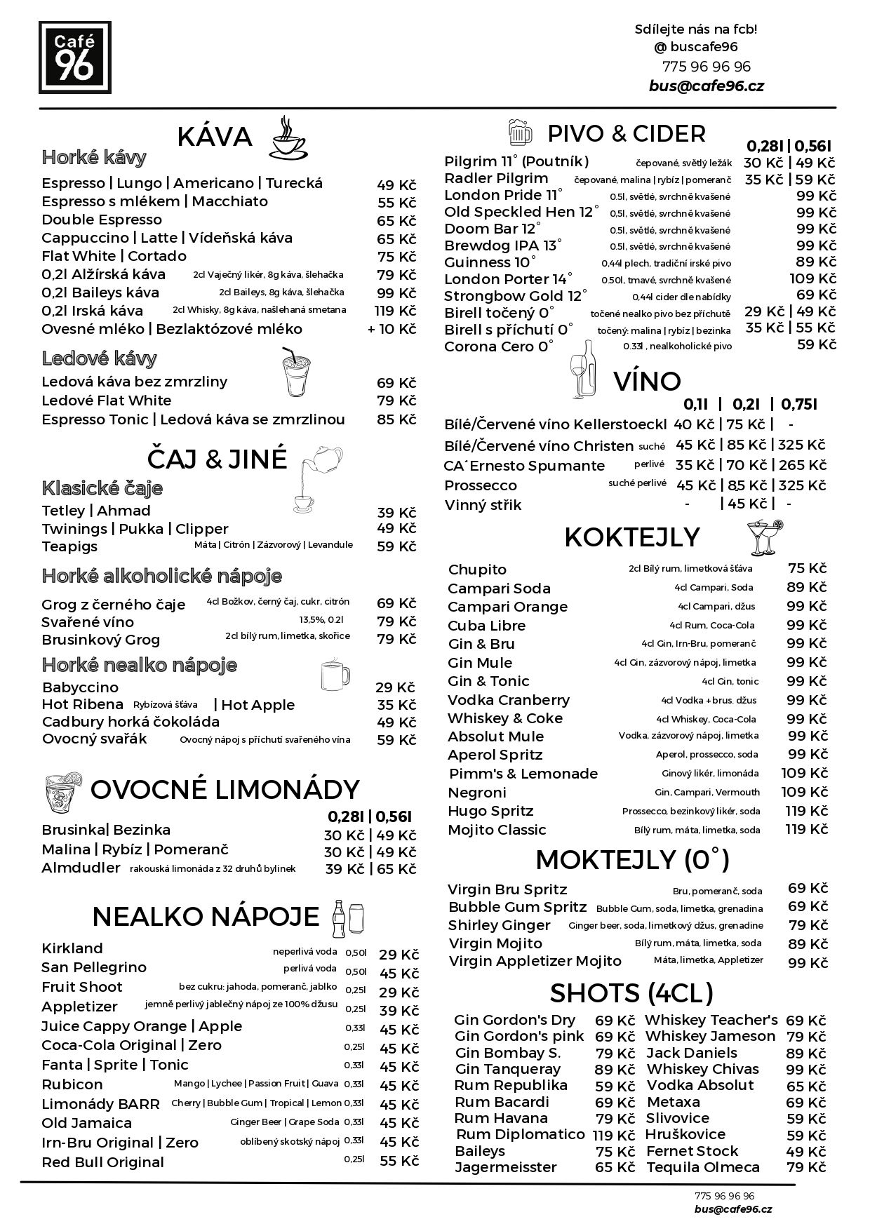 Menu – Cafe96.cz